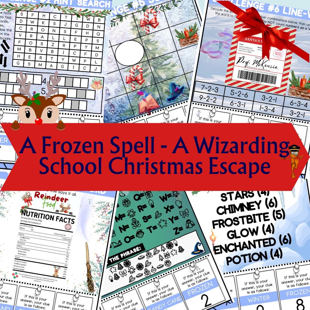 Christmas Escape Room Printable for Kids Wizard Christmas Activity Fun ...
