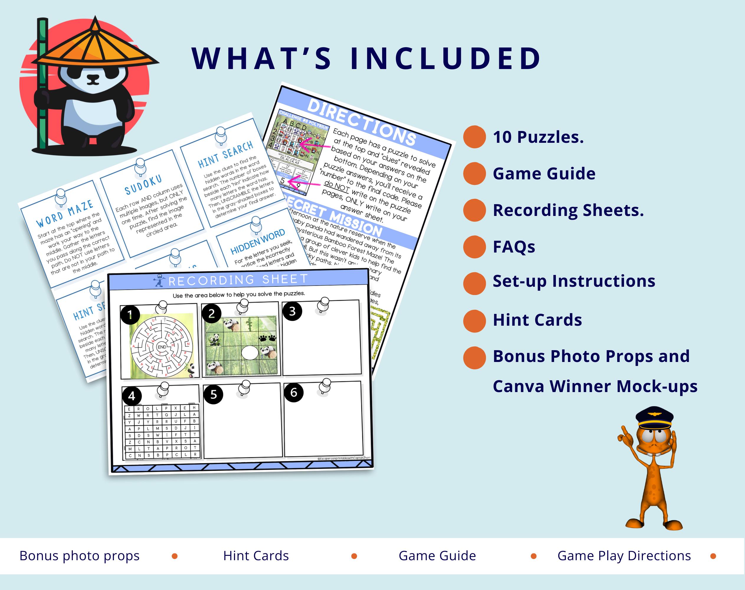 Printable Escape Room for Kids, Panda Escape Kit, DIY Escape Room ...