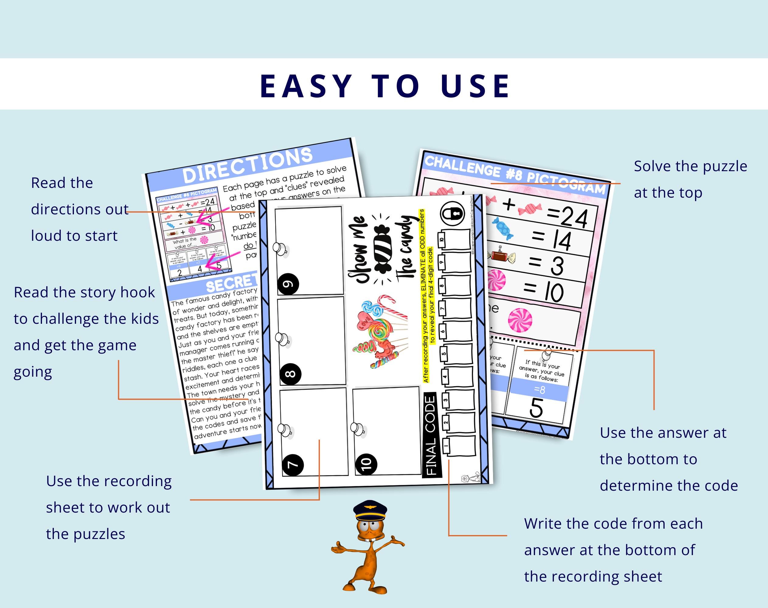 Escape Room Printable for Kids, Party Game Activity, Candy Escape Room ...
