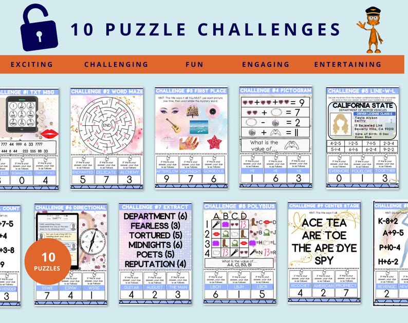 Escape Room Printable for Kids, Puzzles for Children, Family Game Night ...