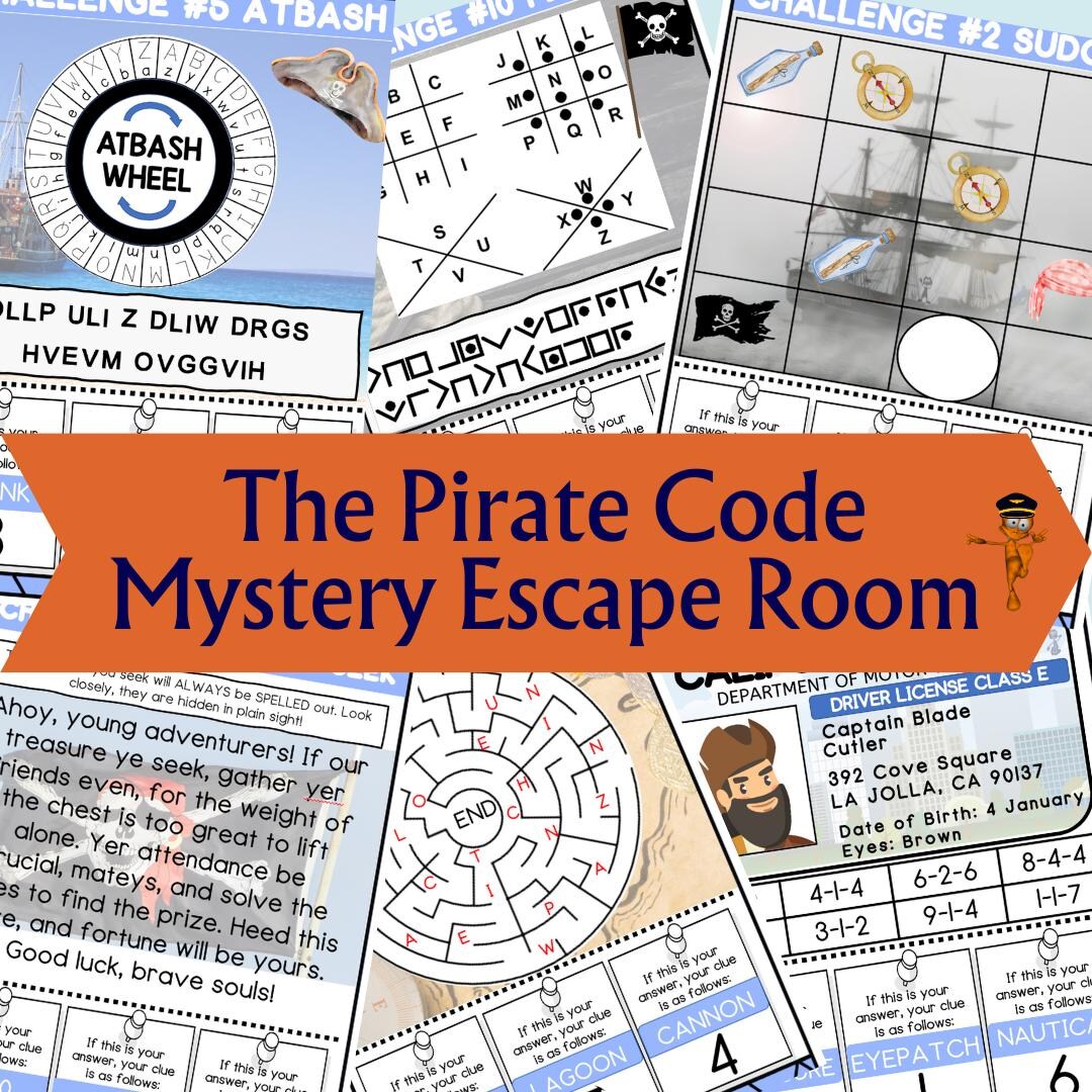 Printable Escape Room for Kids, Pirate Escape Kit, DIY Escape Room ...