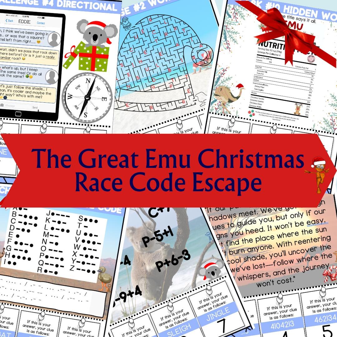 Christmas Escape Room Printable for Kids Scavenger Hunt Activity ...