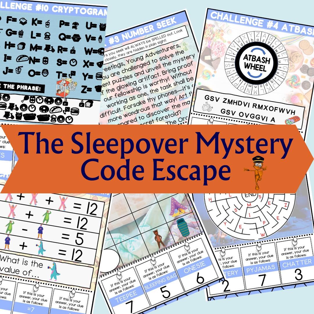 Party Printable Escape Room for Kids, Sleepover Activity, Family Game ...