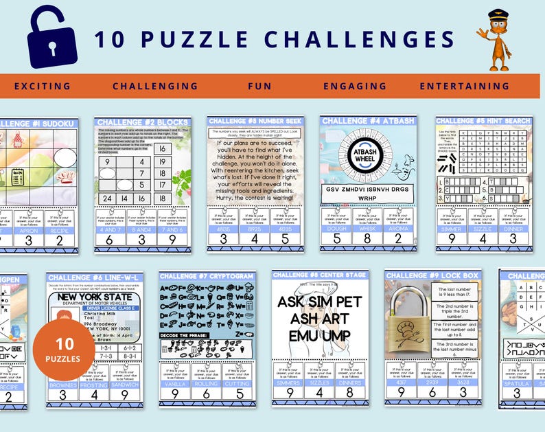Escape Room Printable for Kids, Party Game Activity, Cooking Escape ...