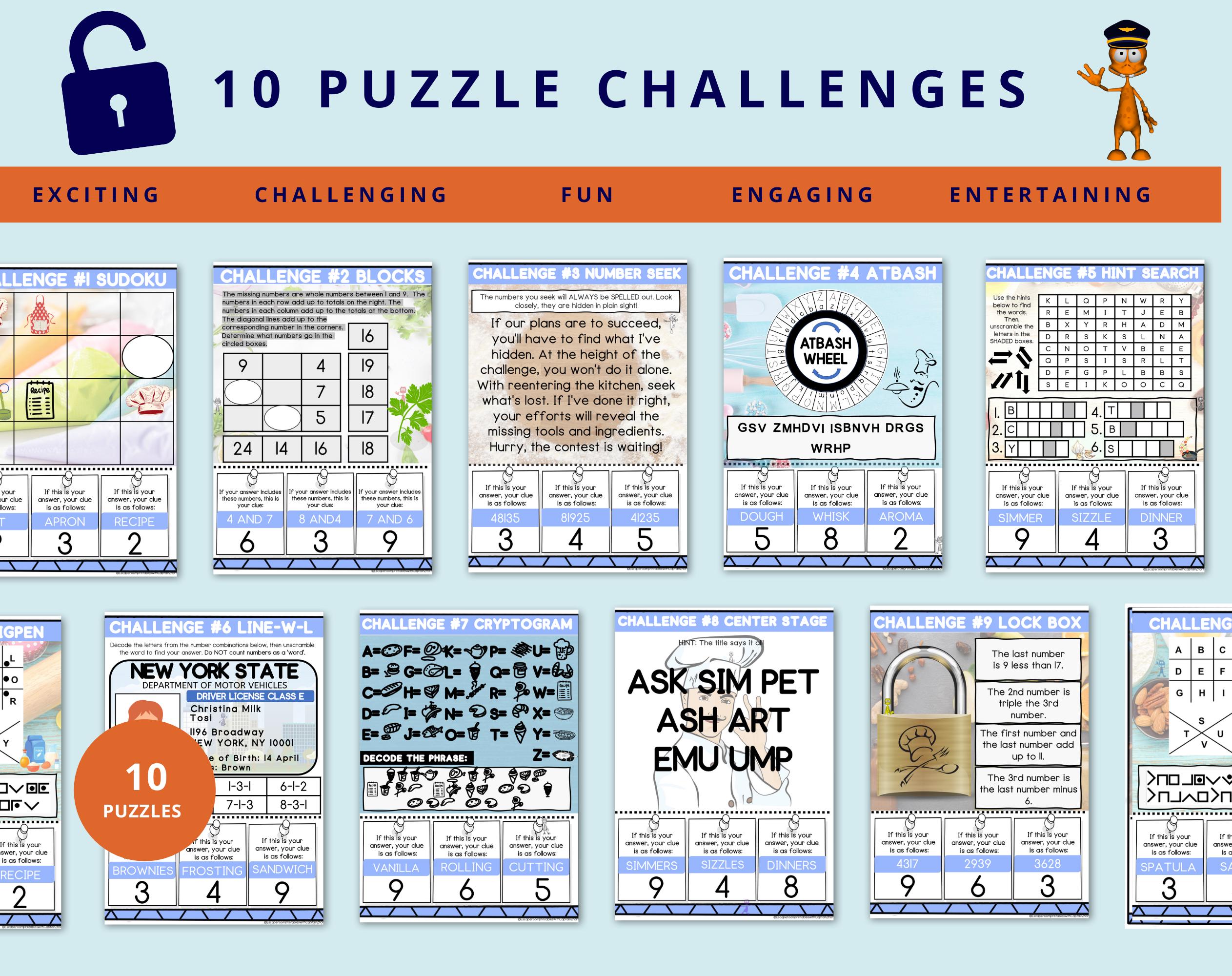 Escape Room Printable for Kids, Party Game Activity, Cooking Escape ...