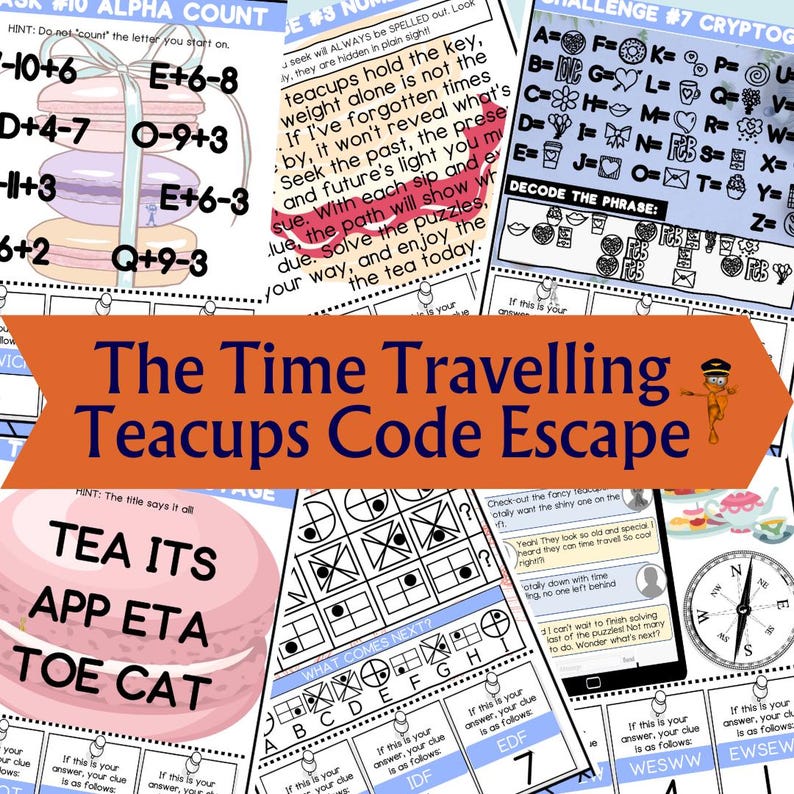 High Tea Escape Room Printable for Kids, Party Game Activity, Escape ...