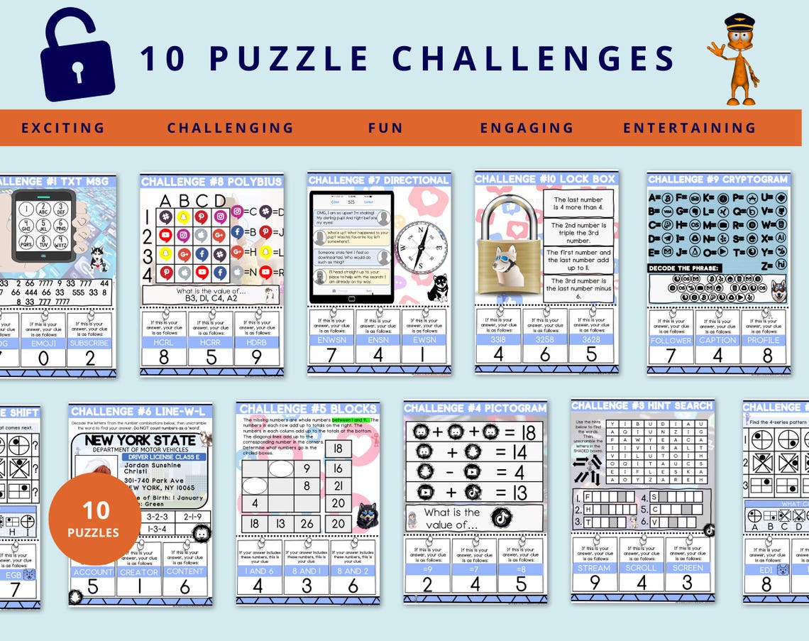 Party Printable Escape Room for Kids, Social Media Influencer, Family ...