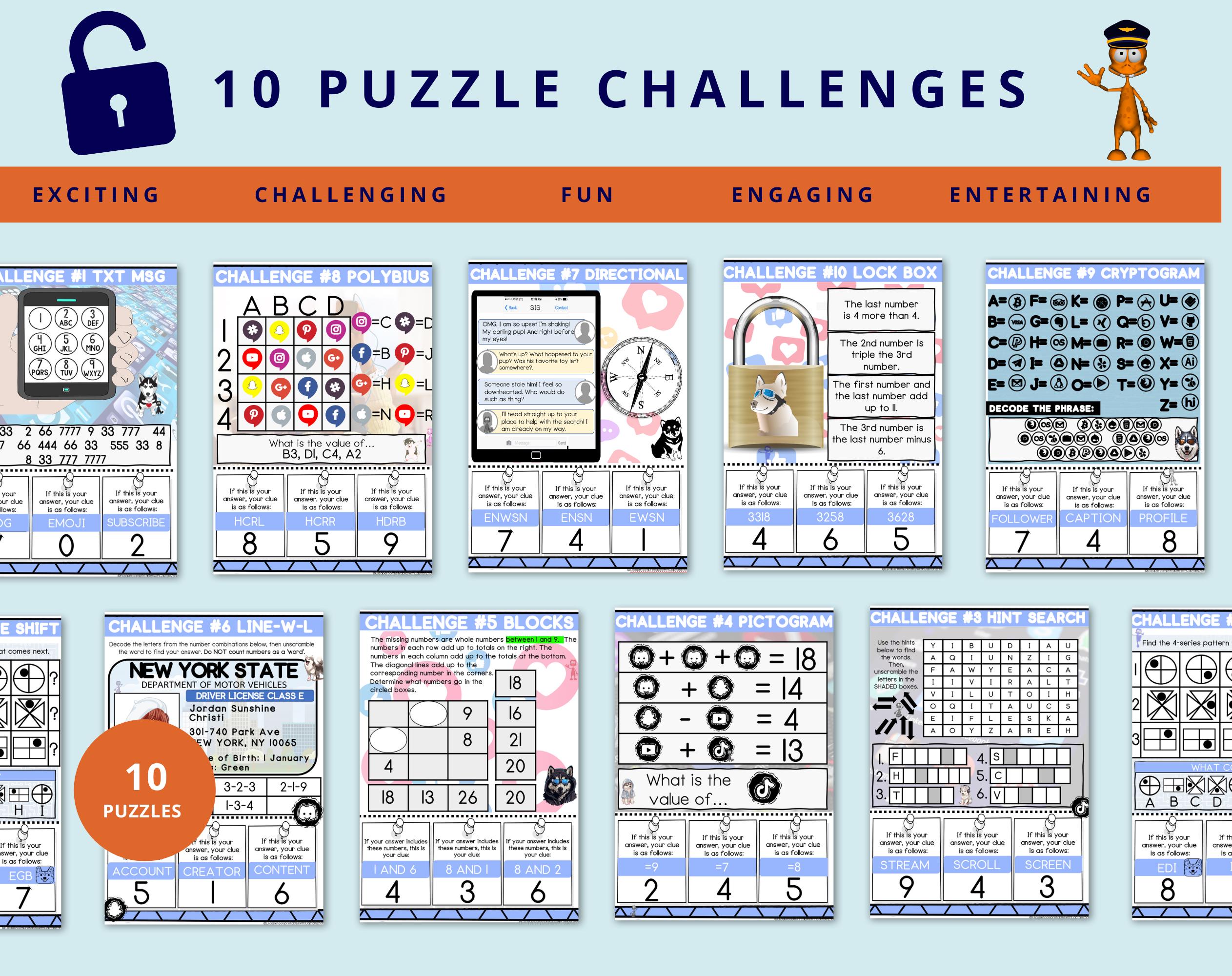 Party Printable Escape Room for Kids, Social Media Influencer, Family ...