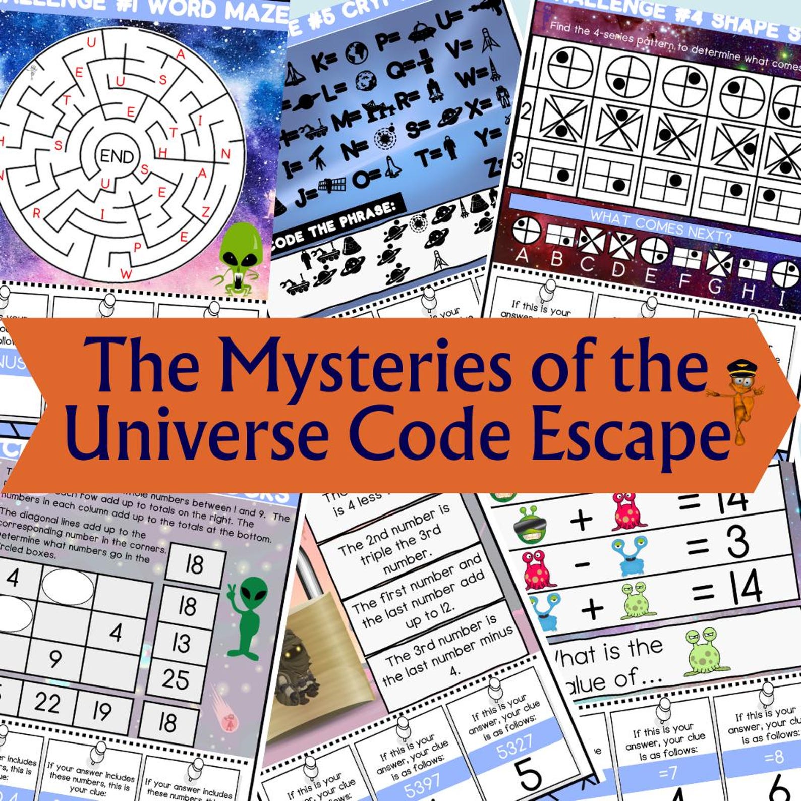 Space Escape Room Printable for Kids, Family Game Night, Birthday Party ...