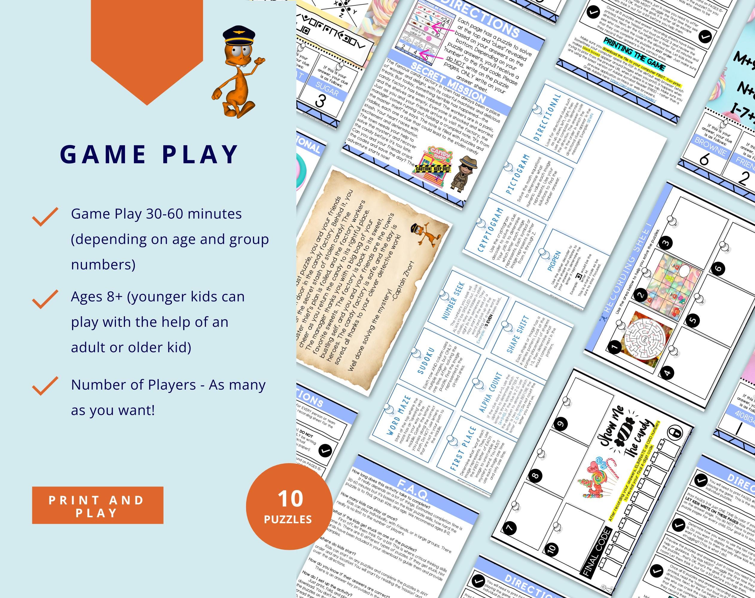 Escape Room Printable for Kids, Party Game Activity, Candy Escape Room ...