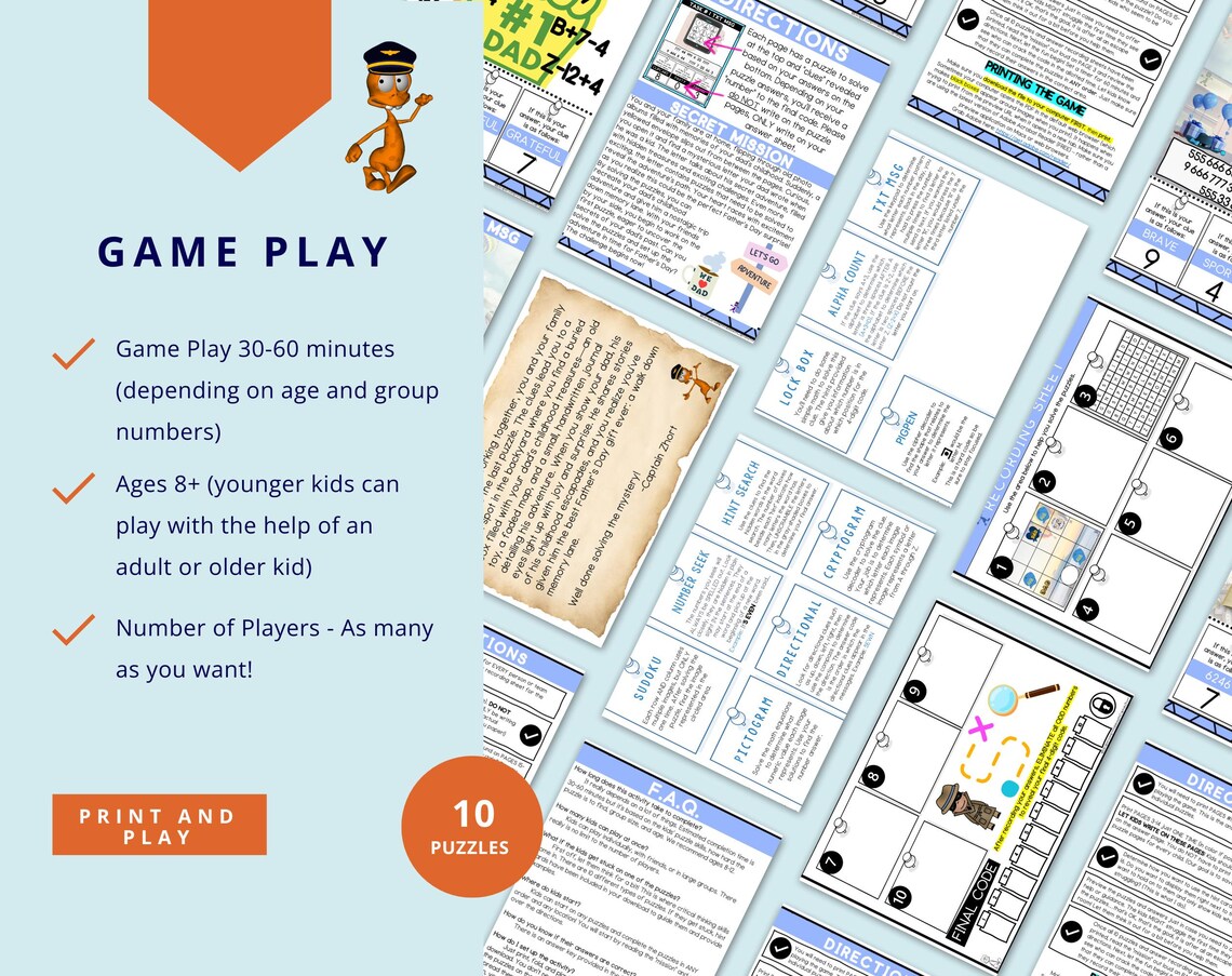 Printable Escape Room for Kids, Father's Day Escape Kit, DIY Escape ...