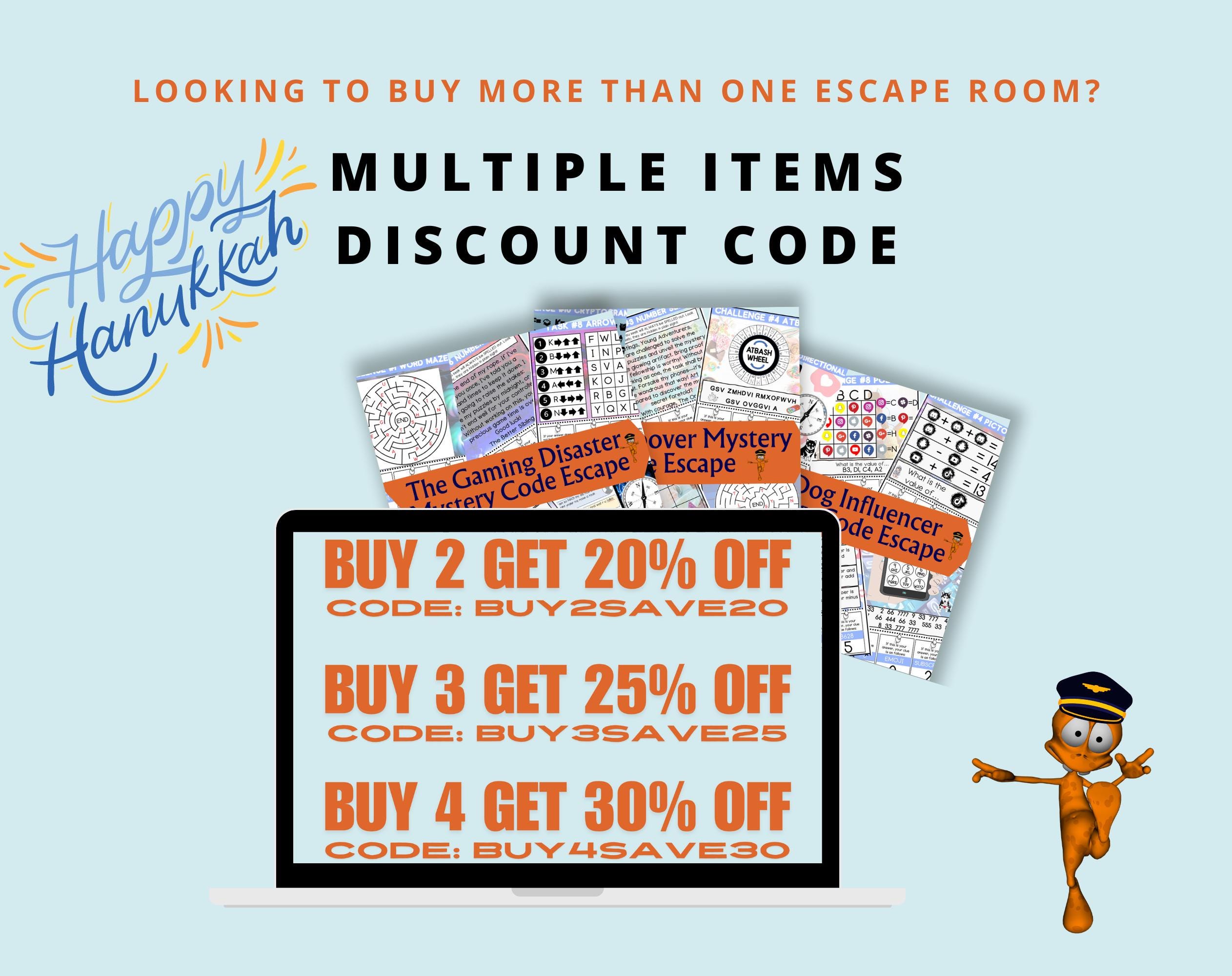 Printable Escape Room for Kids, Hanukkah Escape Kit, DIY Escape Room ...