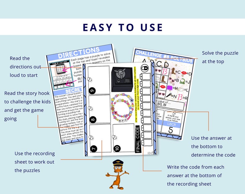 Escape Room Printable for Kids, Puzzles for Children, Family Game Night ...
