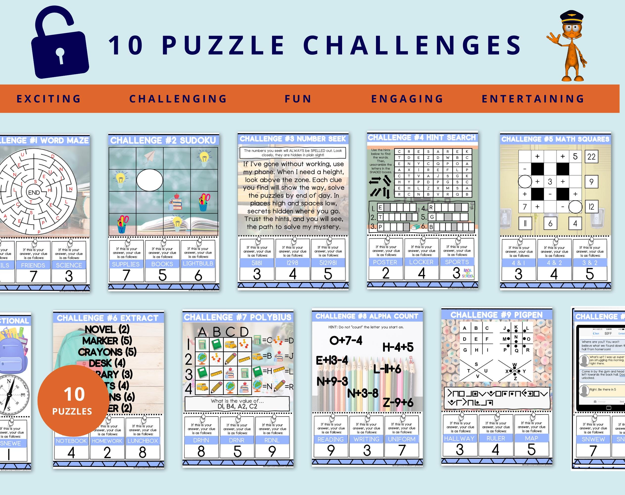 Escape Room for Kids, Scavenger Hunt for Kids, Back-to-school Game ...