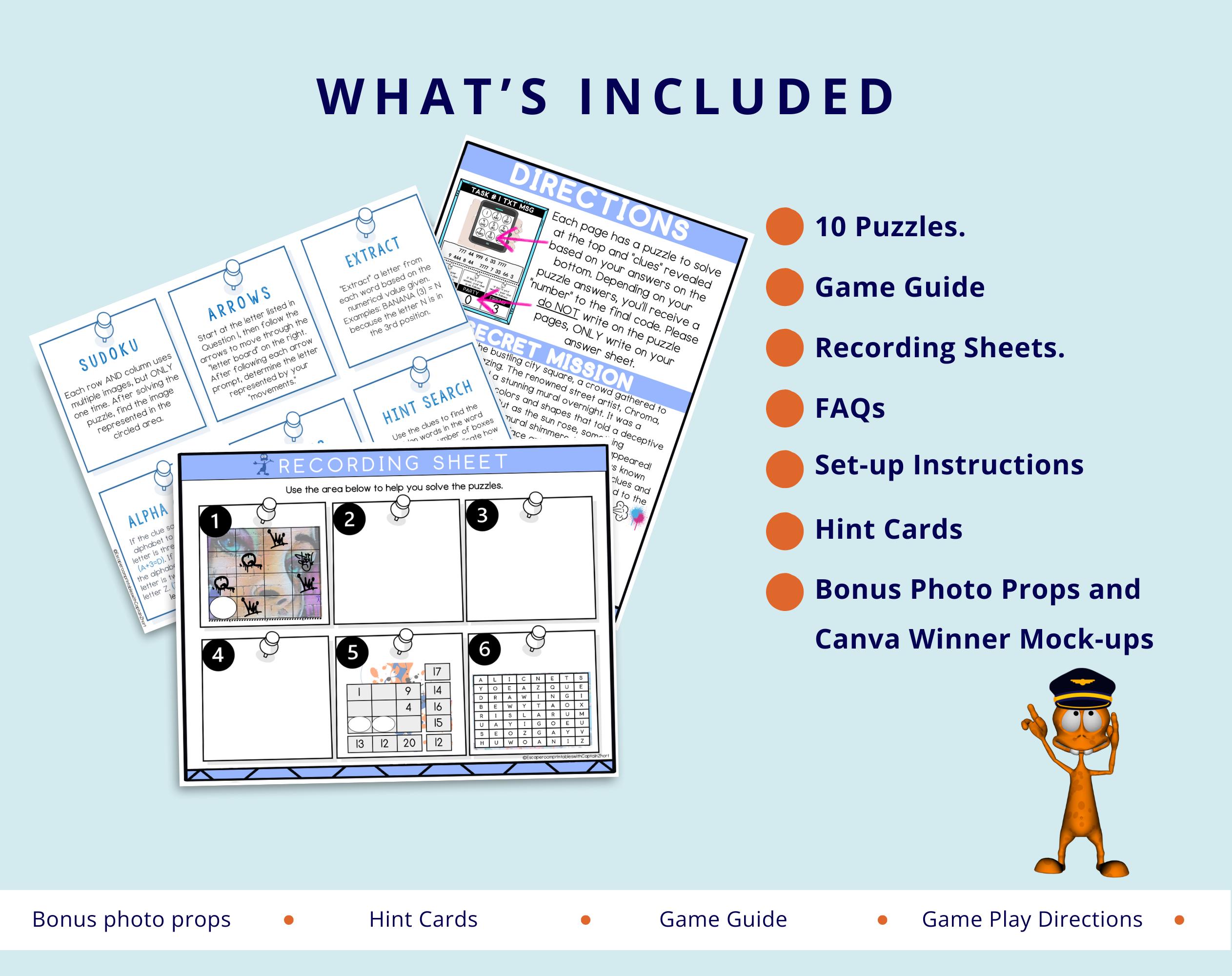 Escape Room Printable for Kids, Street Art Graffiti, Mystery Puzzle ...