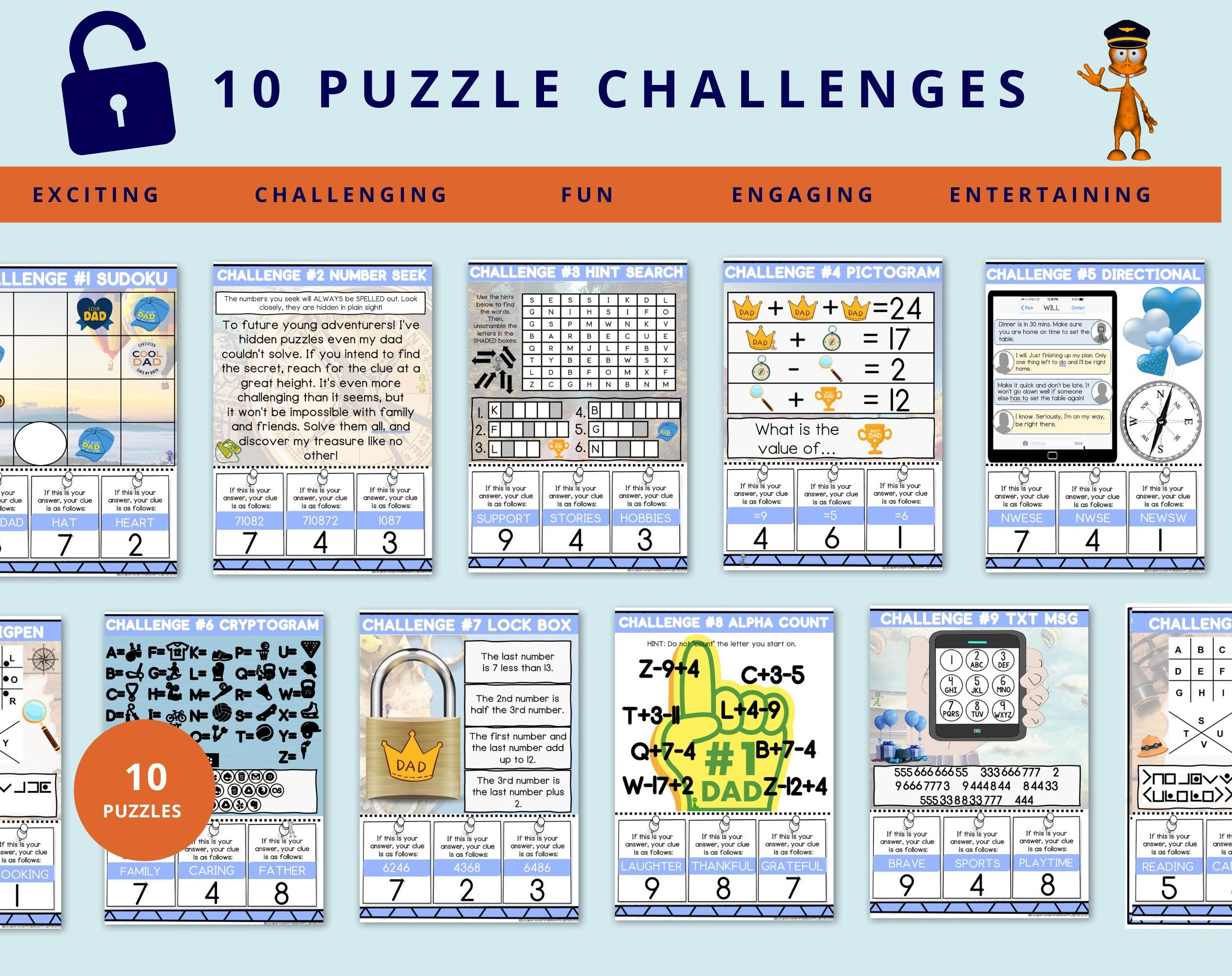 Printable Escape Room for Kids, Father's Day Escape Kit, DIY Escape ...