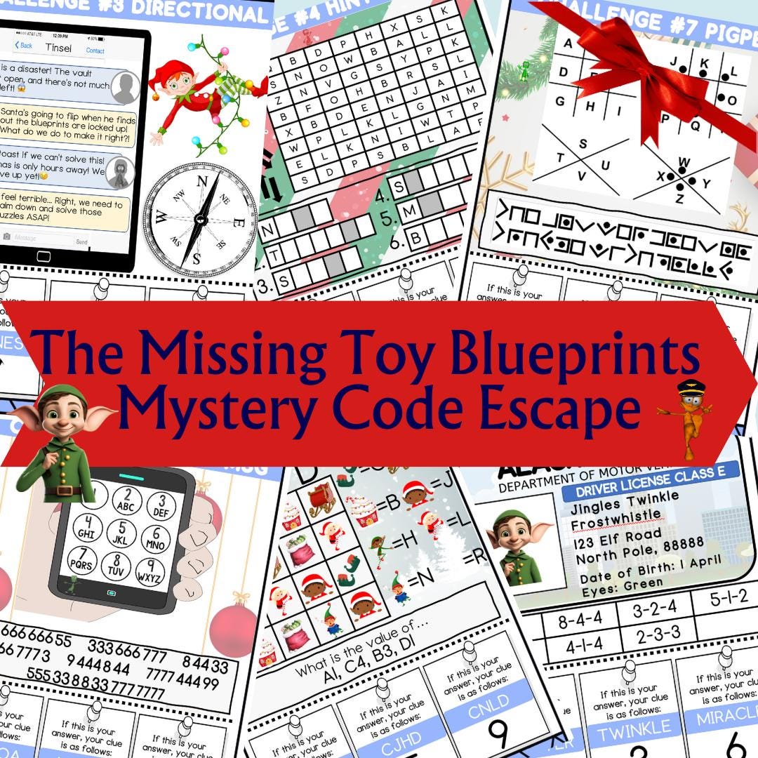 Christmas Escape Room Printable for Kids Scavenger Hunt Christmas ...