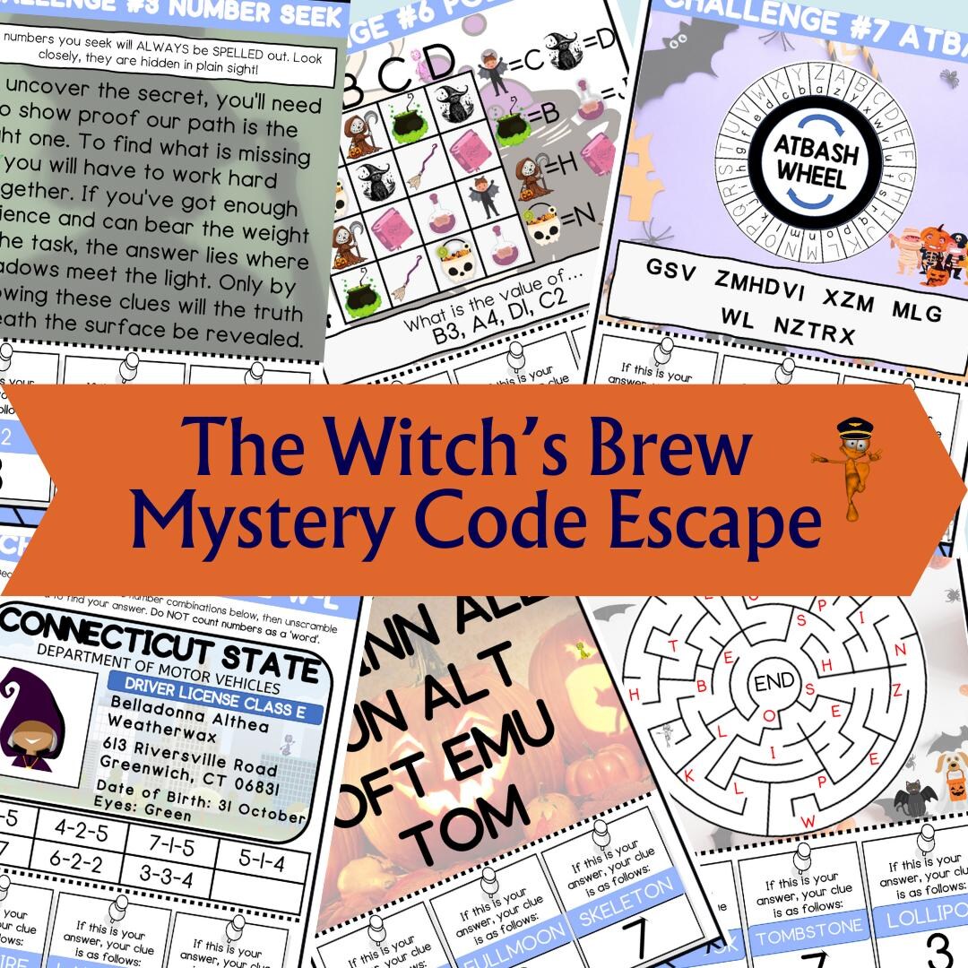 Escape Room Printable for Kids, Halloween Witch Scavenger Hunt for ...