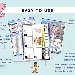 Escape Room Printable for Kids, Axolotl Party Game Activity, Axolotl ...