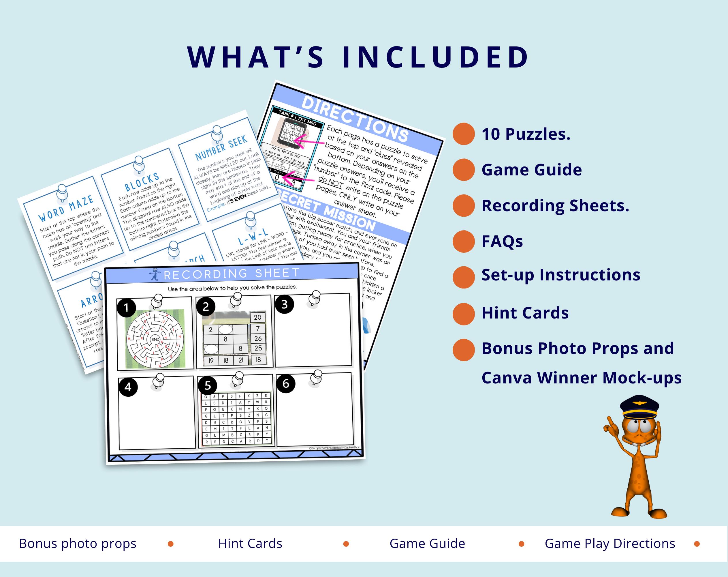 Printable Escape Room for Kids, Soccer Escape Kit, DIY Escape Room ...