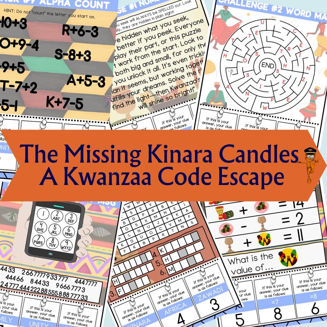Printable Escape Room for Kids, Kwanzaa Party Games, Kwanzaa Escape Kit ...