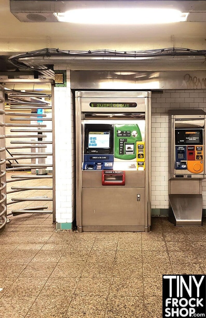 A-271W 12 Fashion Doll Photography Background standard Metrocard Subway ...