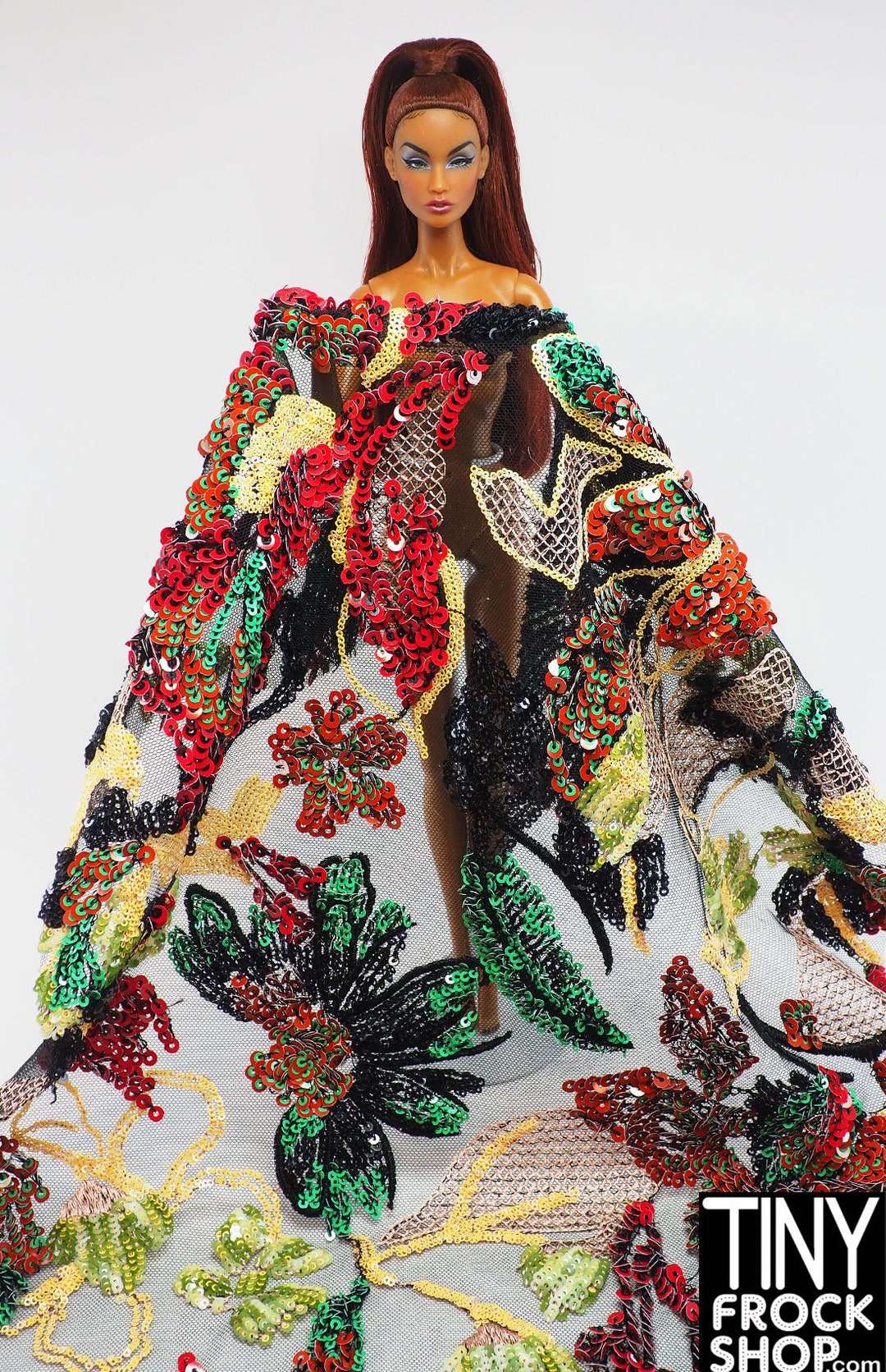 12 Fashion Doll F0336 Multi Colored Sequin Fabric - Etsy
