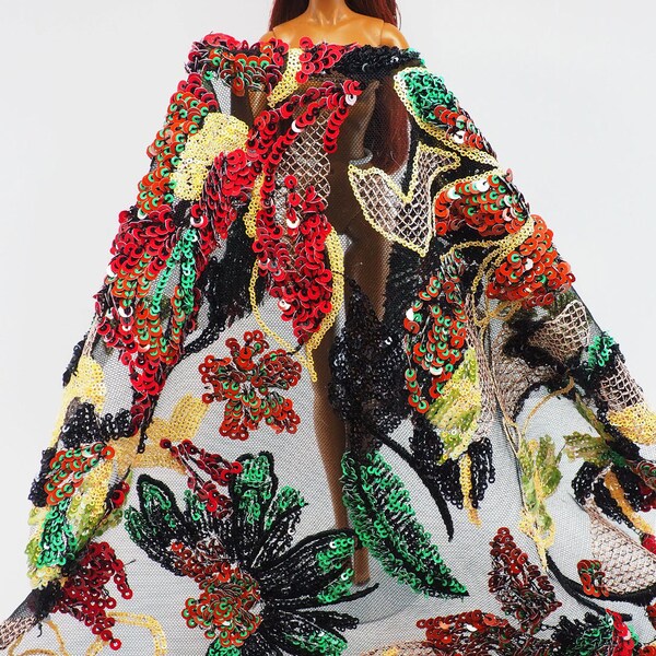 Multi Colored Sequin Fabric - Etsy