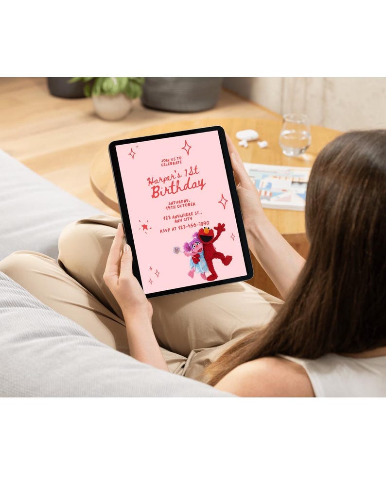 Abby Cadabby and Elmo Digital Birthday Invitation Sesame Party Invite ...