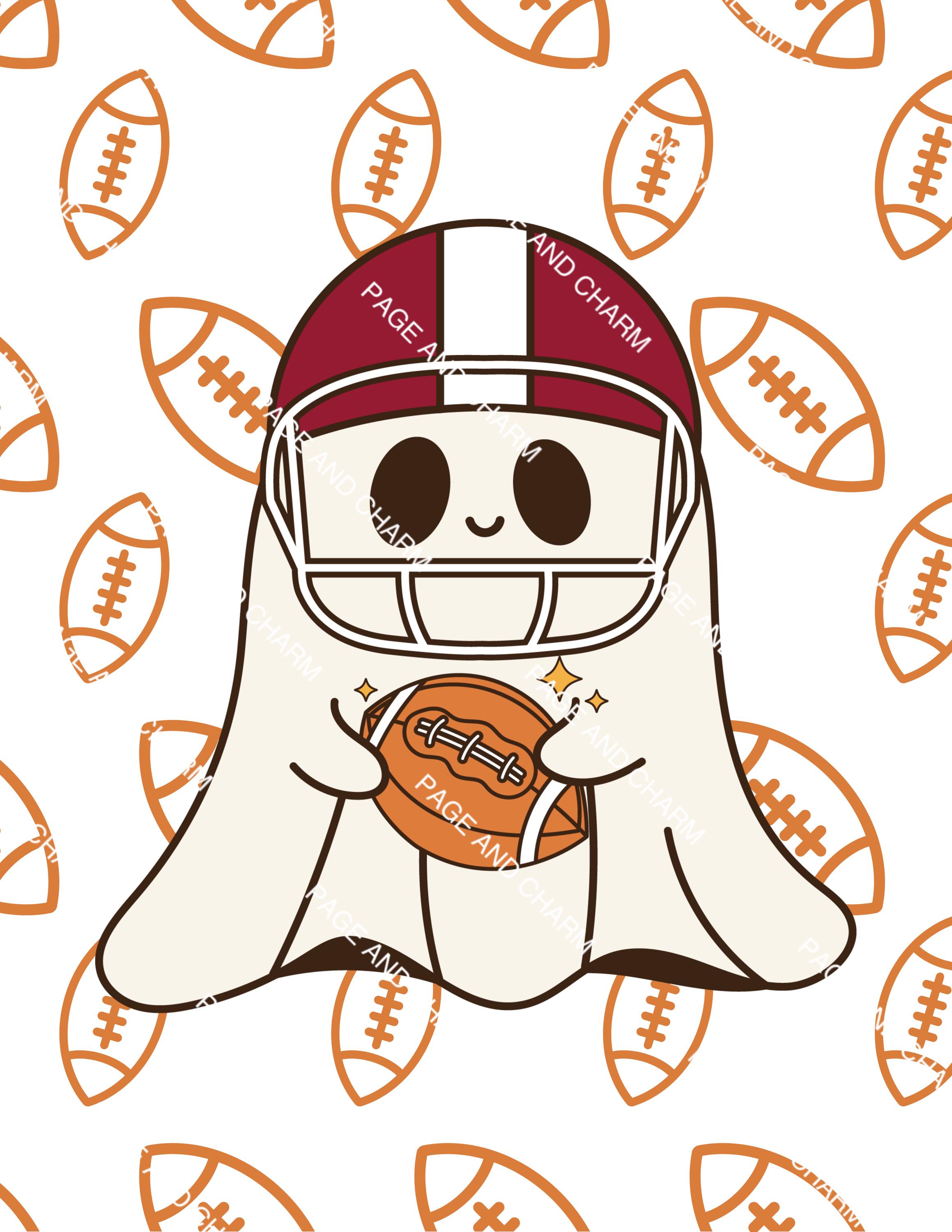 Clip Art Groovy Football Ghost PNG, Bookish Png, Digital Download Art ...