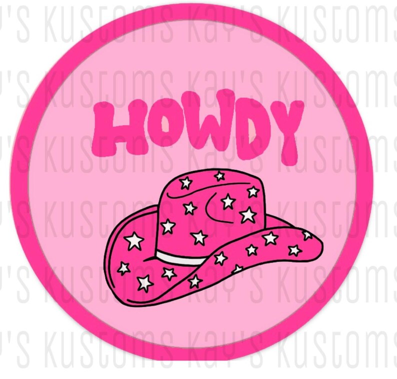 Hot Pink Howdy Cowboy Hat Circle Design - Etsy