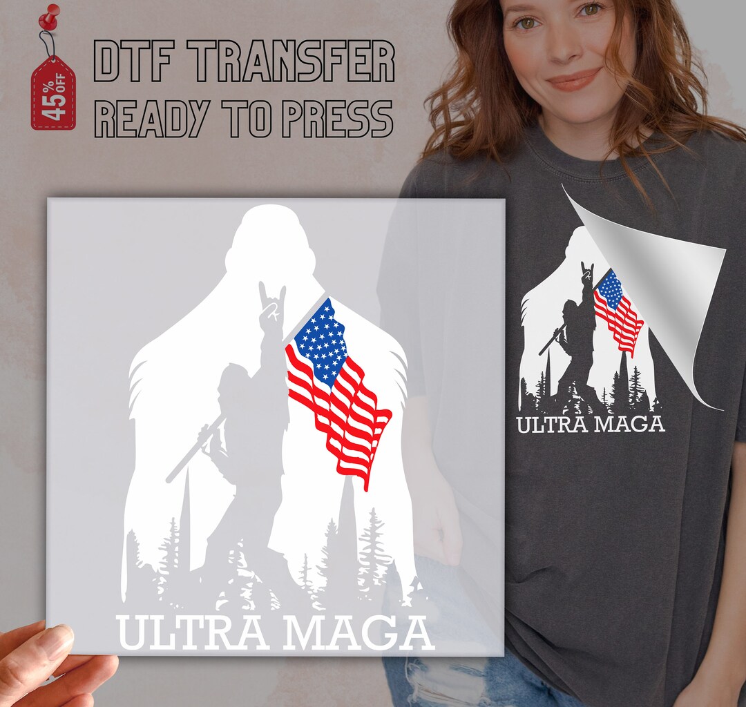 Ultra MAGA American Flag Triumph Sign 47 Dtf Transfer, America Flag ...