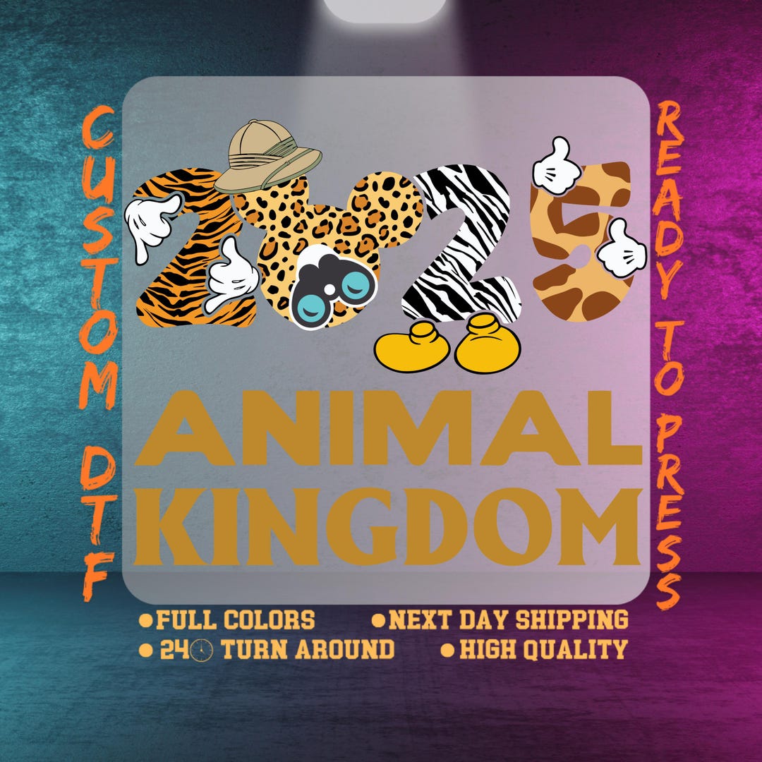 Disney Animal Kingdom 2025 Mickey Ears Binocular Hat Dtf Transfer, Mickey Minnie Ready to Press ...