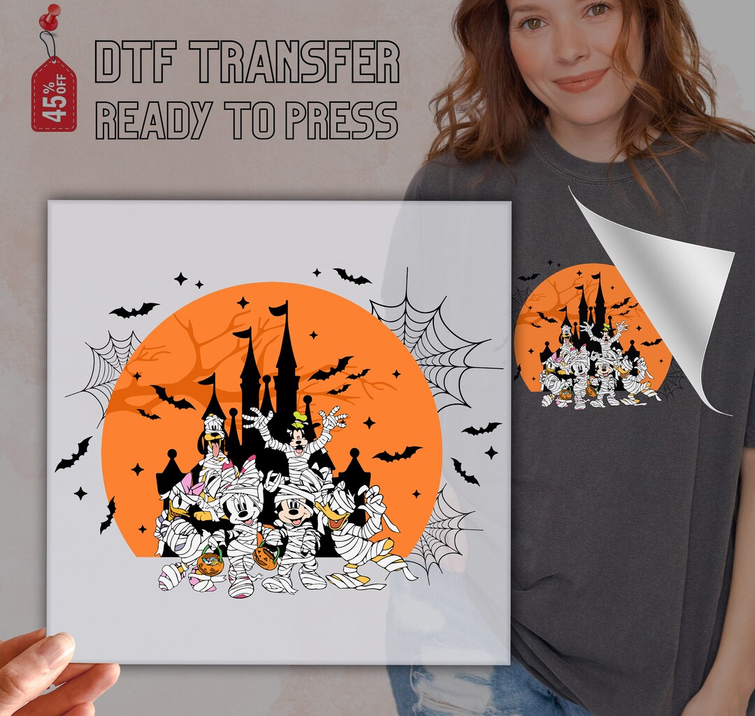 Halloween Mickey and Friends Boo Crew Dtf Transfer, Duck Daisy Goofy ...