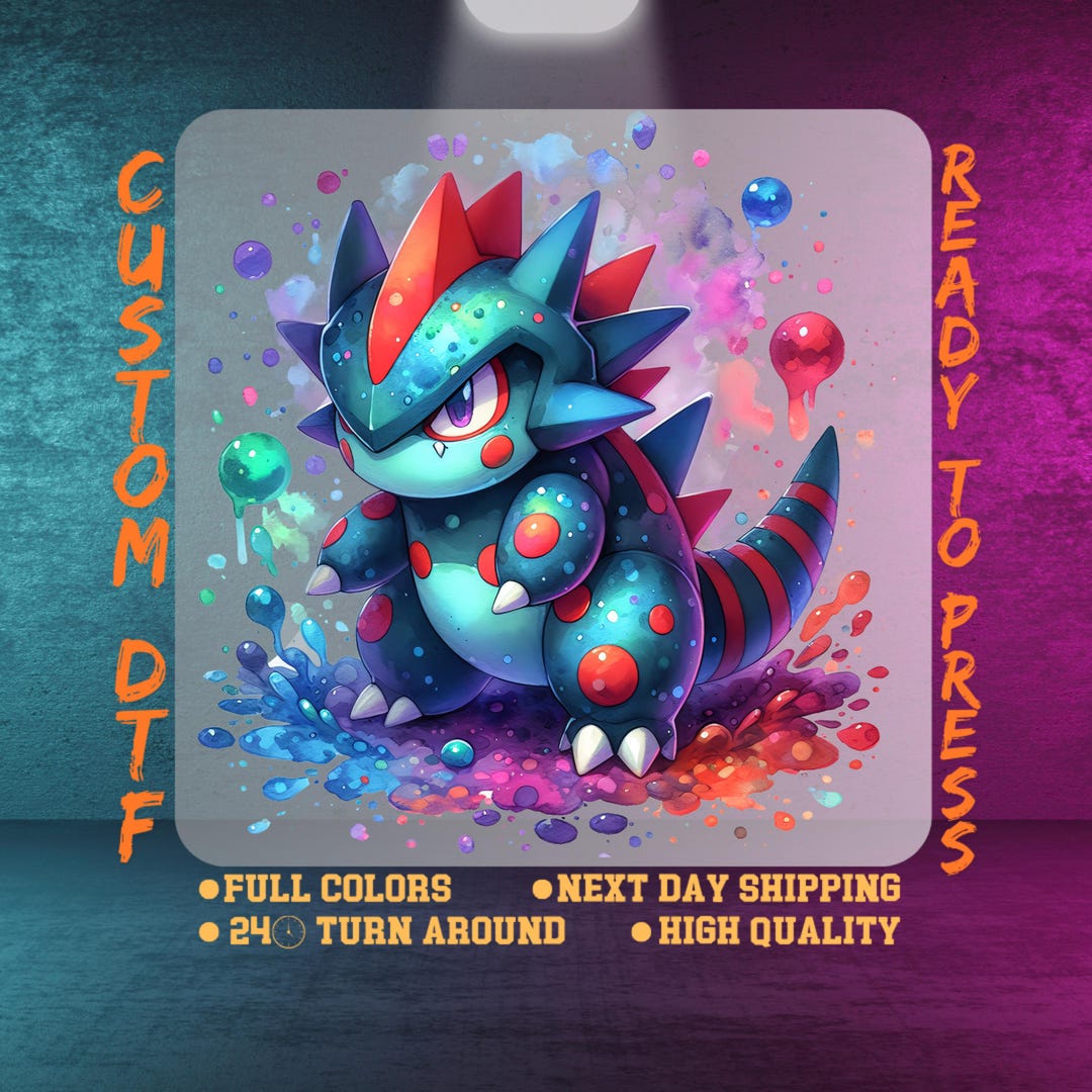 Tyranitar’s Godzilla Poke-mon Stickers Dtf Transfer, Pikachu Poke-mon ...