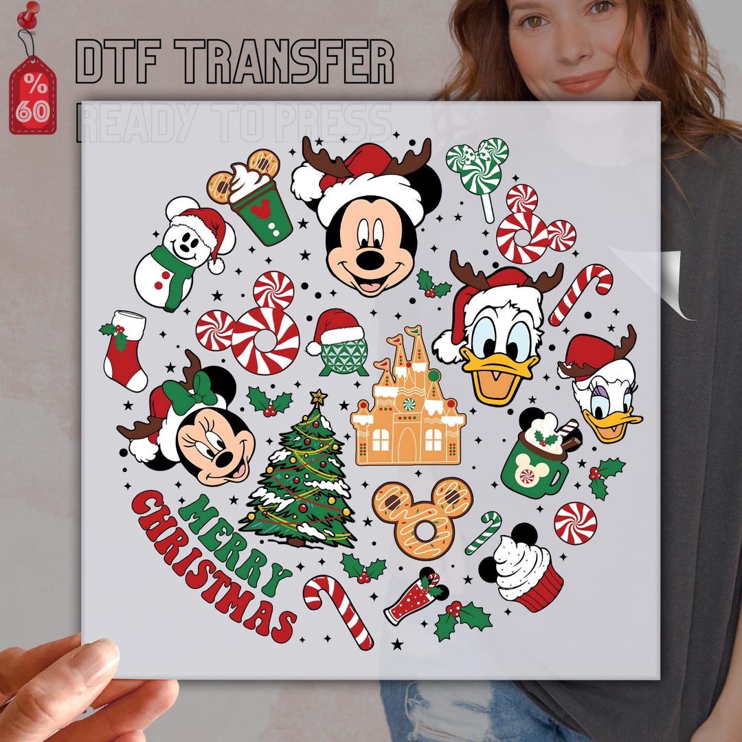Merry Christmas Around the World Disney Snacks Dtf Transfer, Disney ...