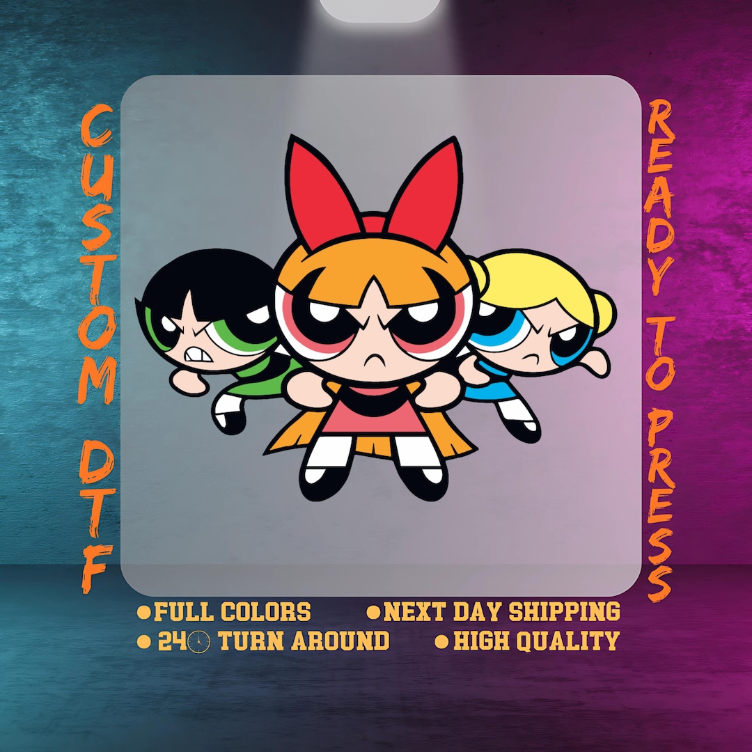 Angry Puffy Girls Power Trio Sticker Dtf Transfer, Blossom Buttercup ...