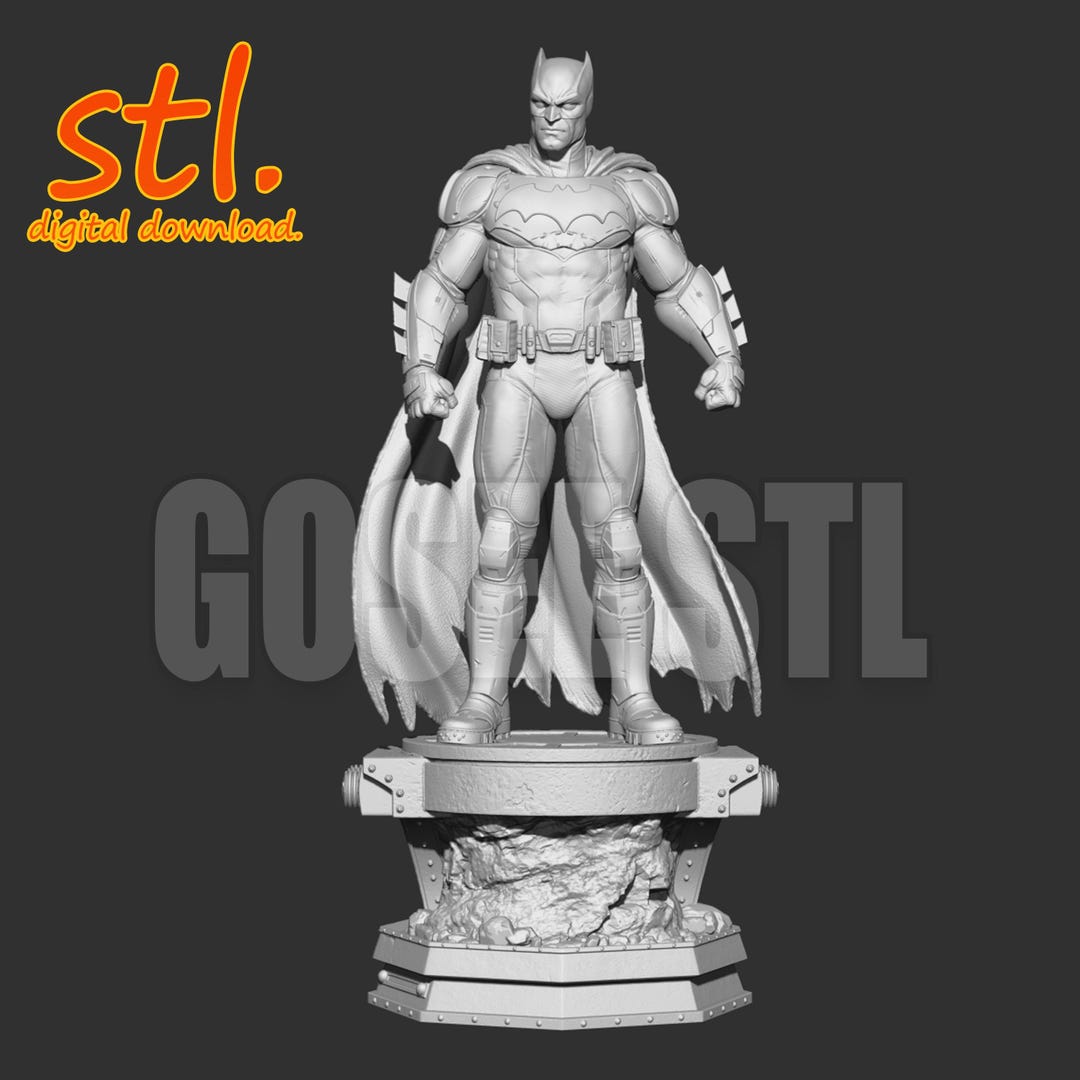Batman Statue STL File, 3D Digital Printing STL File for 3D Printers, Movie Characters, Games ...