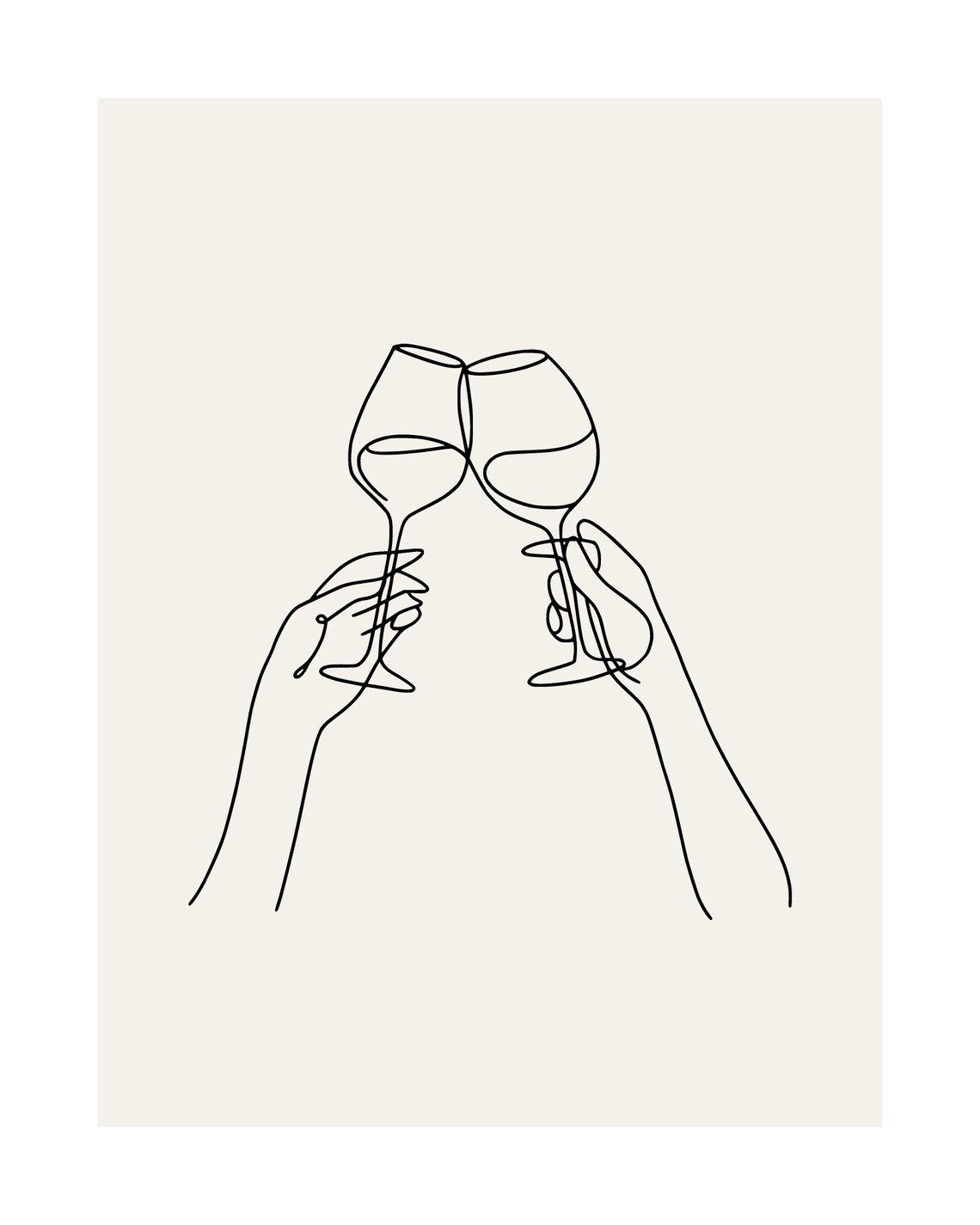 Cheers Line Art Print - Etsy