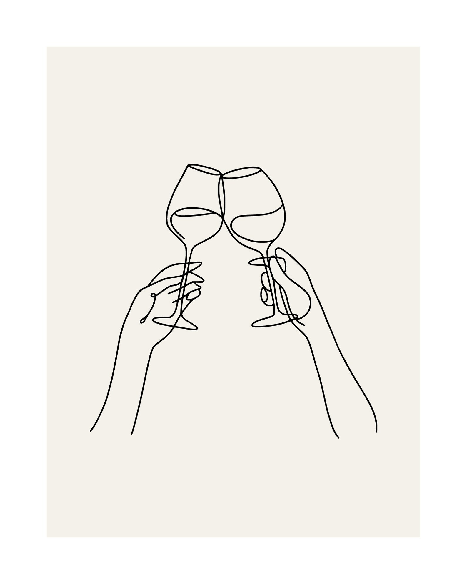 Cheers Line Art Print - Etsy