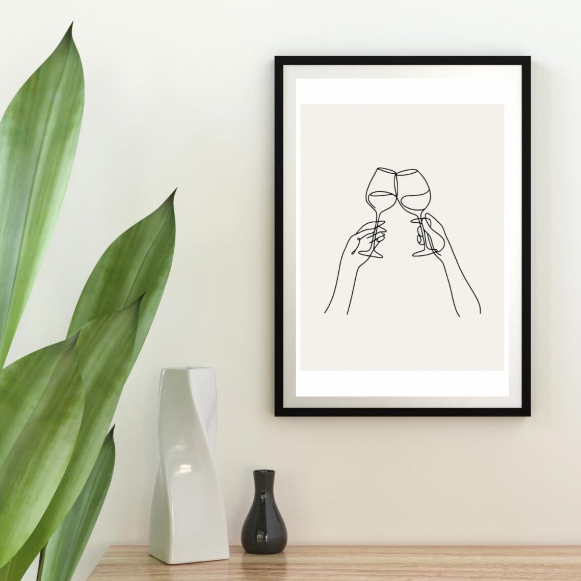 Cheers Line Art Print - Etsy