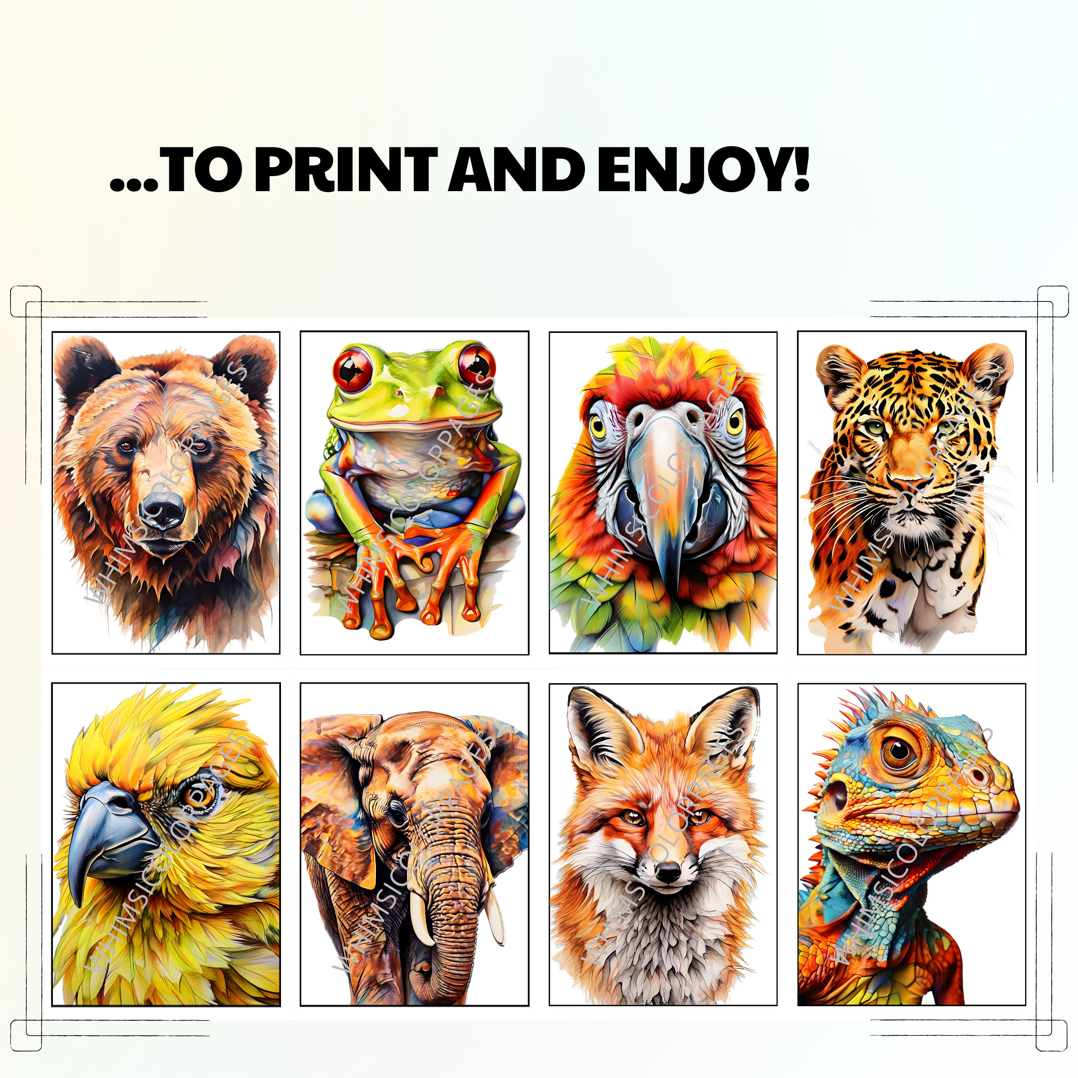 Coloring Pages, Animal Drawings for Coloring, Printable Images, Instant ...