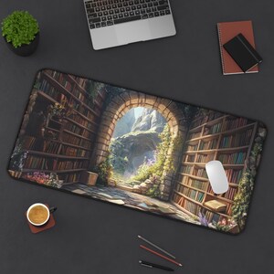 Enchanted Library Desk Mat, Secret Garden Library, Fantasy Playmat ...