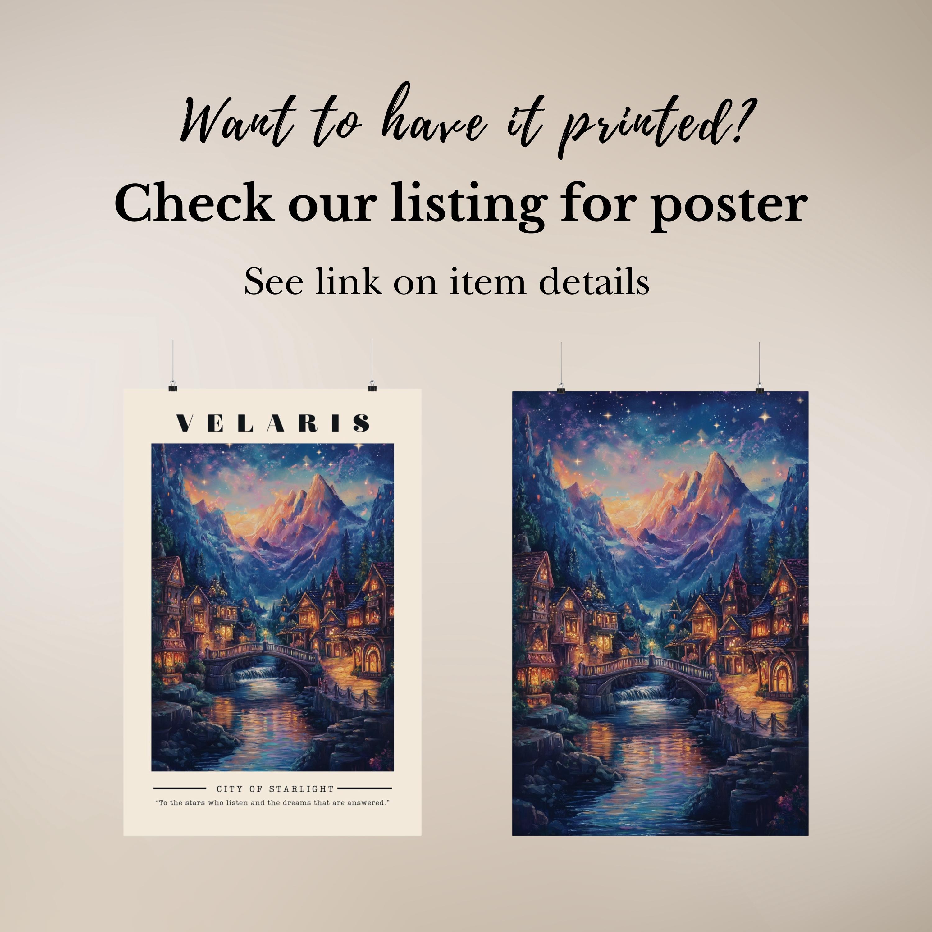 Acotar Print Digital Download Velaris Acotar Art Print Printable City ...