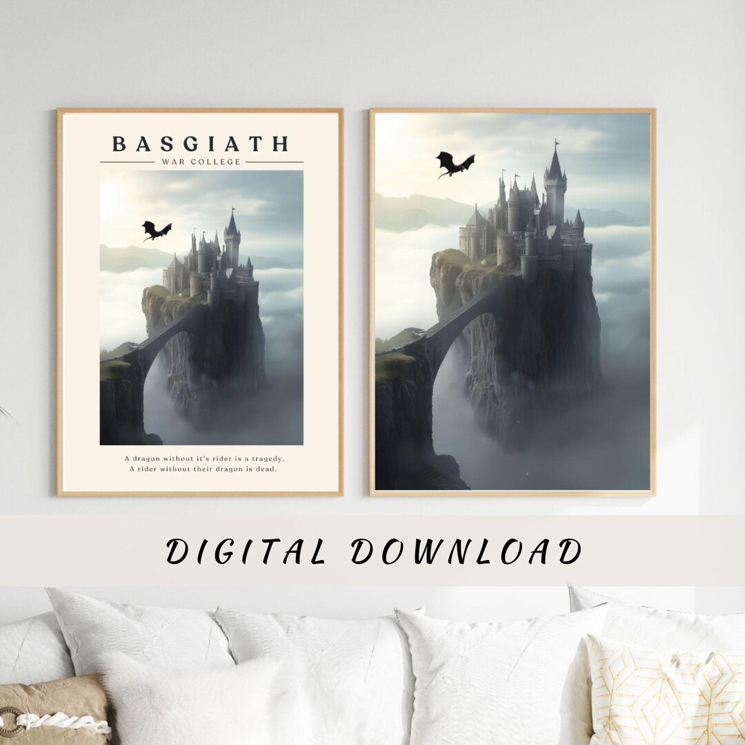 Fourth Wing Art Print Basgiath War College Digital Download, Parapet ...