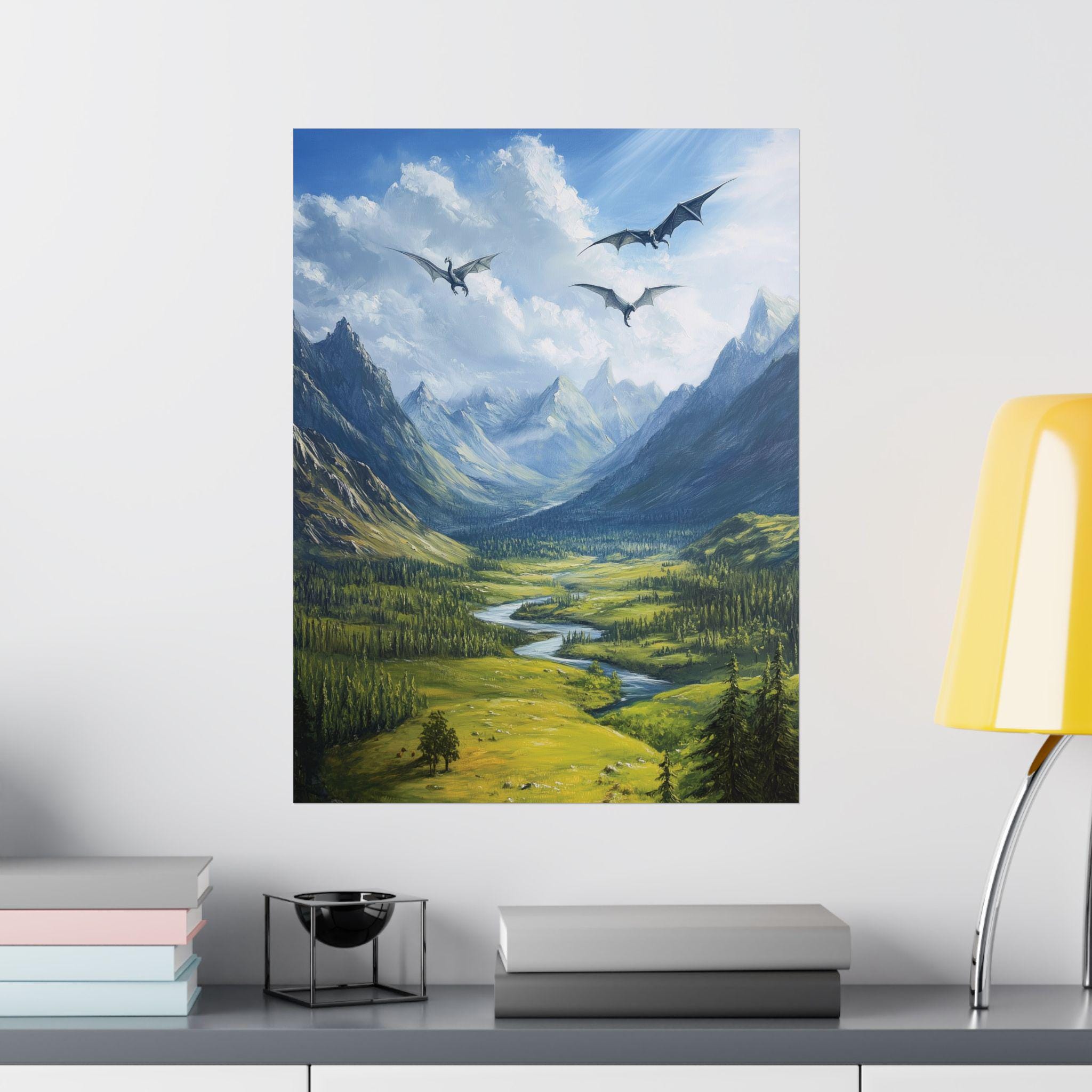 The Vale Fourth Wing UNFRAMED Wall Art Dragon Rider Basgiath War ...