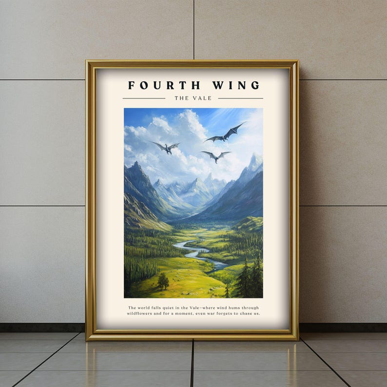 The Vale Fourth Wing UNFRAMED Wall Art Dragon Rider Basgiath War ...