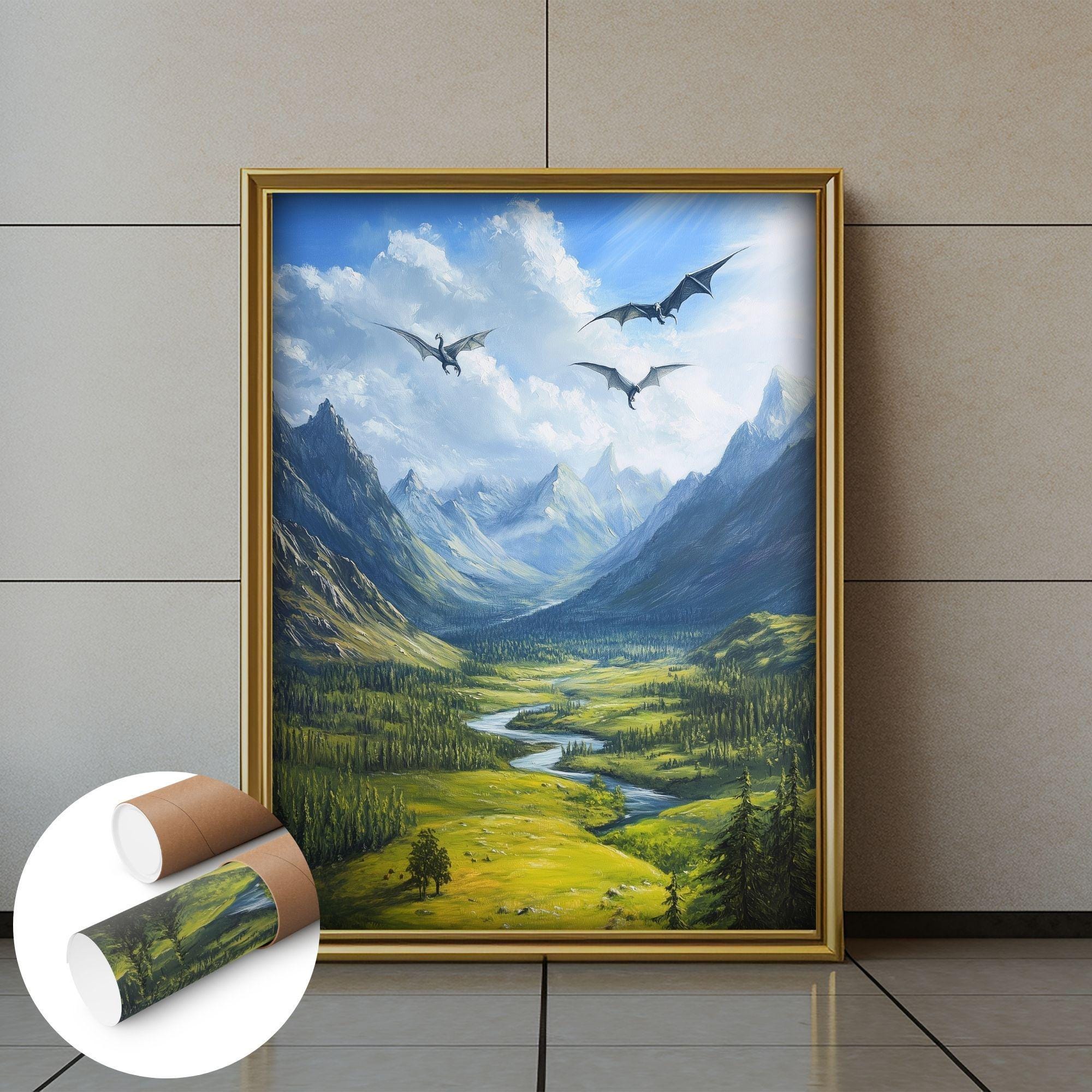 The Vale Fourth Wing UNFRAMED Wall Art Dragon Rider Basgiath War ...