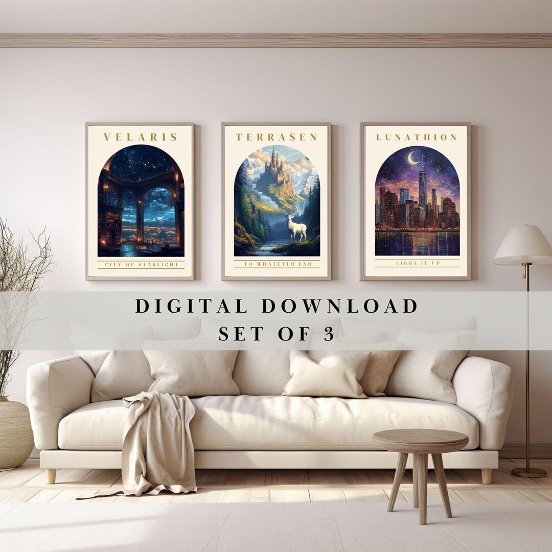 MAASVERSE Set of 3 Digital Download ACOTAR SJM Fan Art Velaris City of ...