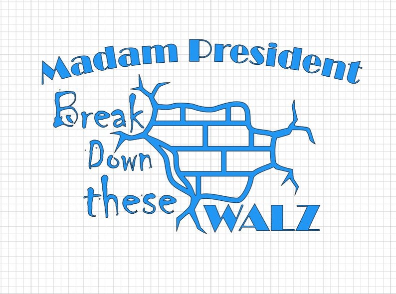 Kamala Harris Tim Walz 2024 Vinyl Car Decal for President 47 Madam ...